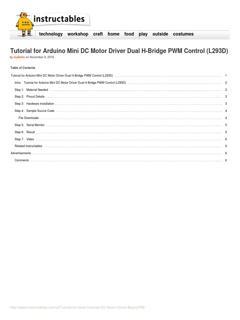 Tutorial For Dual Channel DC Motor | PDF | Arduino | Electromagnetism
