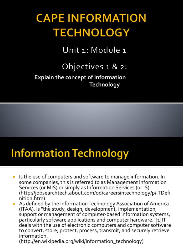 CAPE Unit 1 Modules 1 and 21 | PDF | Computer Science | Intellectual Works