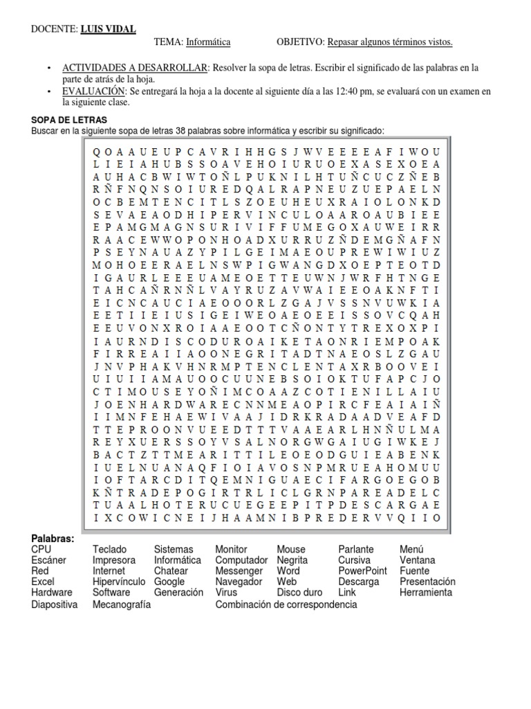 Sopa de Letras Informatica