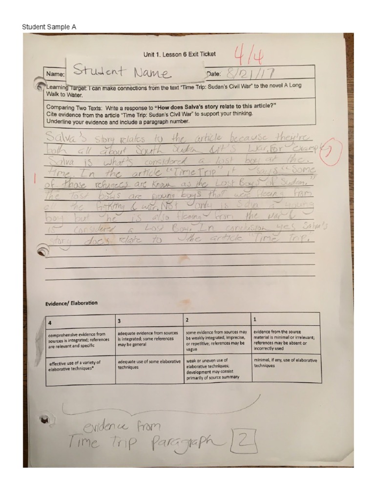 Lesson 6 Exit Ticket | PDF