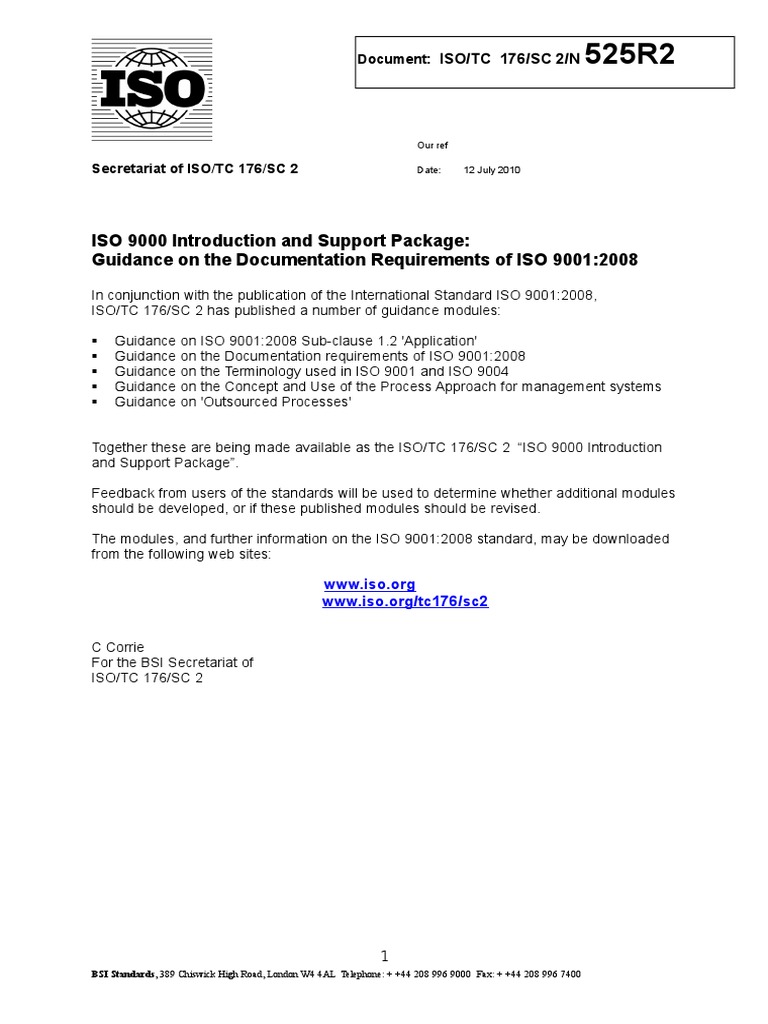 ISO 9000 Introduction and Support Package: Guidance On The ...