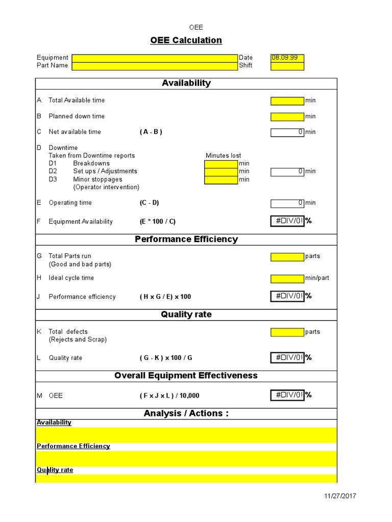 OEE Calculation | PDF