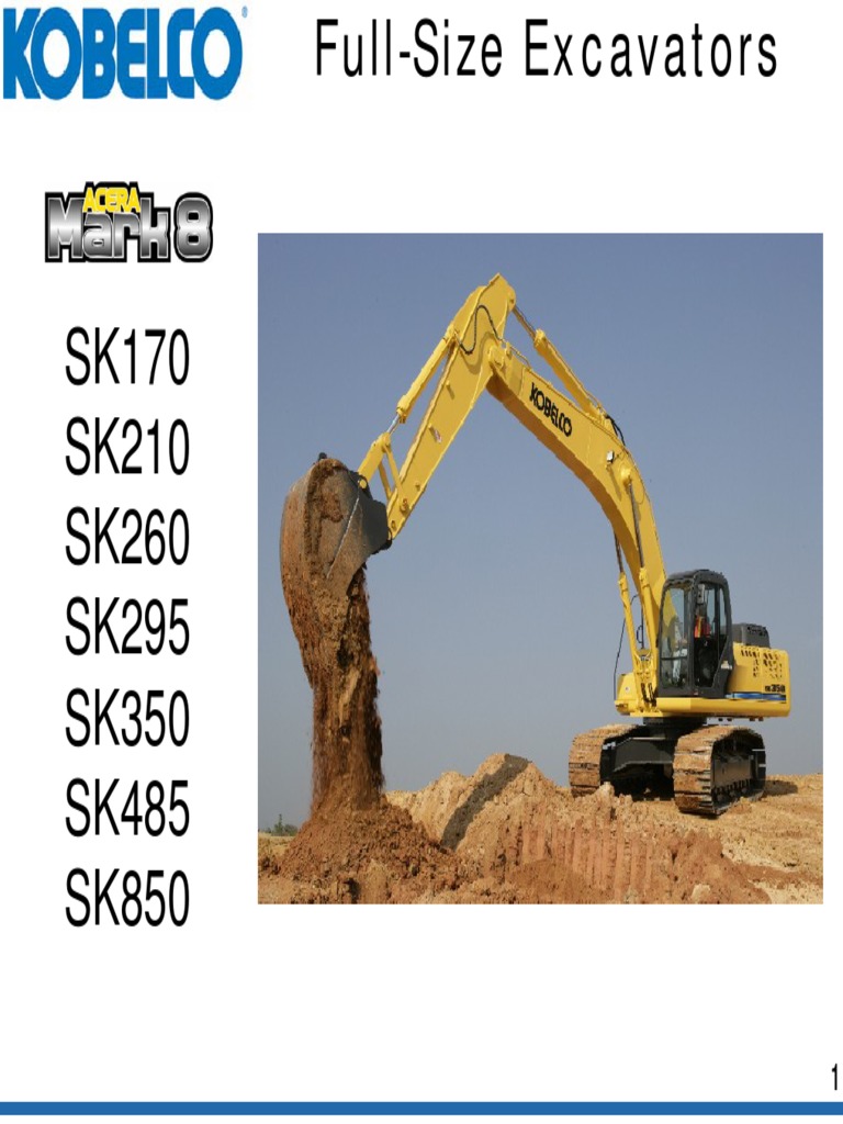 KOBELCO Full-Size Excavators Updated 7-11-08 | PDF | Turbocharger ...