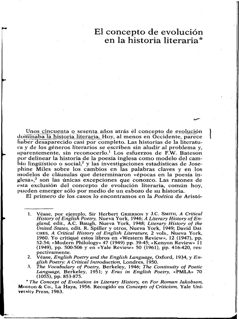 René Wellek El Concepto de Evolución en La Historia Literaria | PDF ...