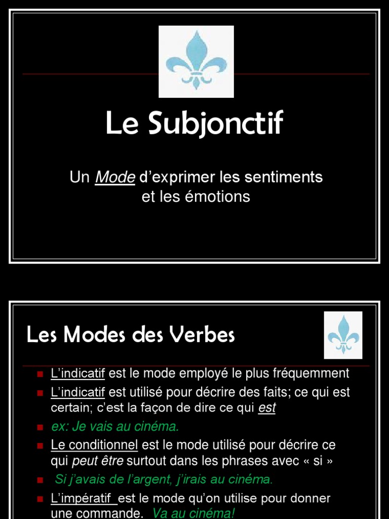 Le Subjonctif | PDF | Verbe | Règles