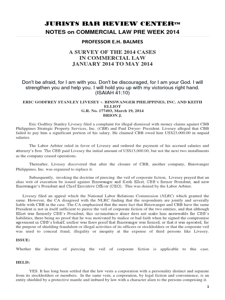 Ehb Pre Week Hand Out 2014 by Atty. Erickson Balmes | PDF | Foreclosure ...