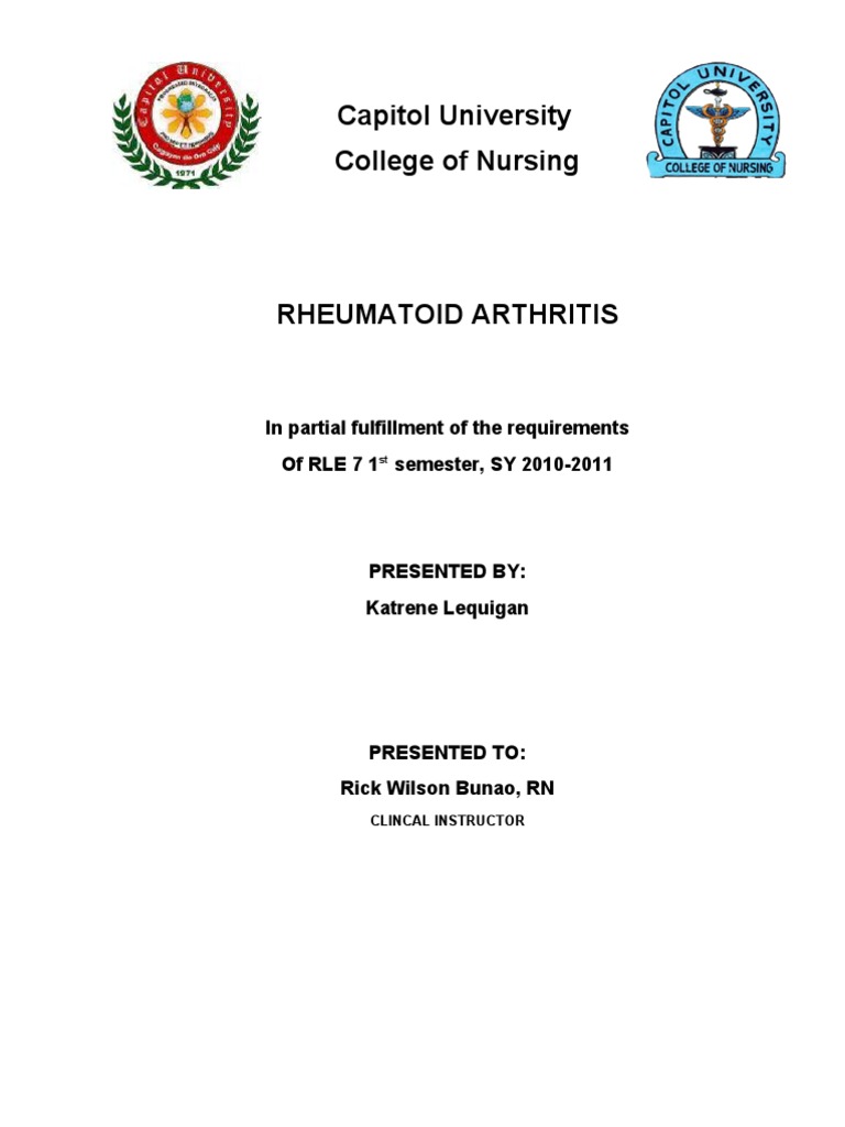 Rheumatoid Arthritis Case Study Analysis | PDF | Knee | Arthritis
