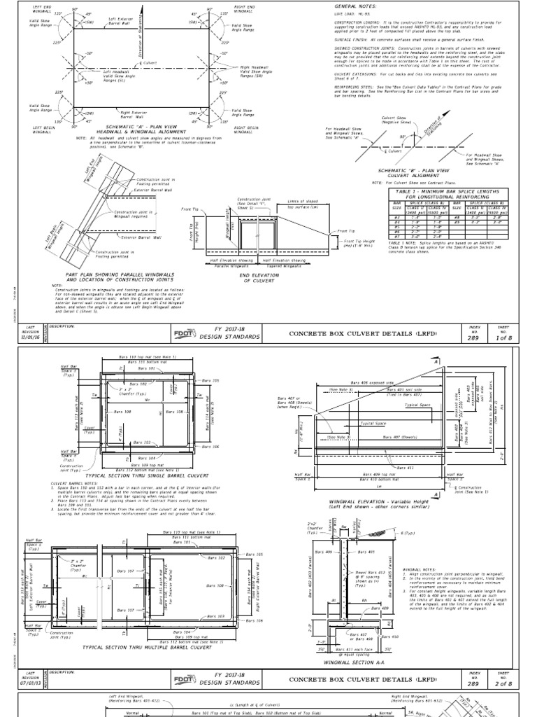 Box Culvert Design Details and Construction Notes | PDF | Structural ...