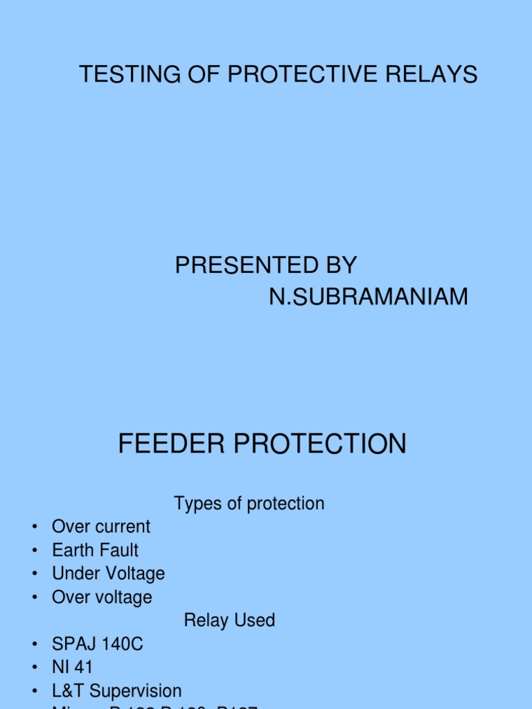 Testing of Protective Relays | PDF