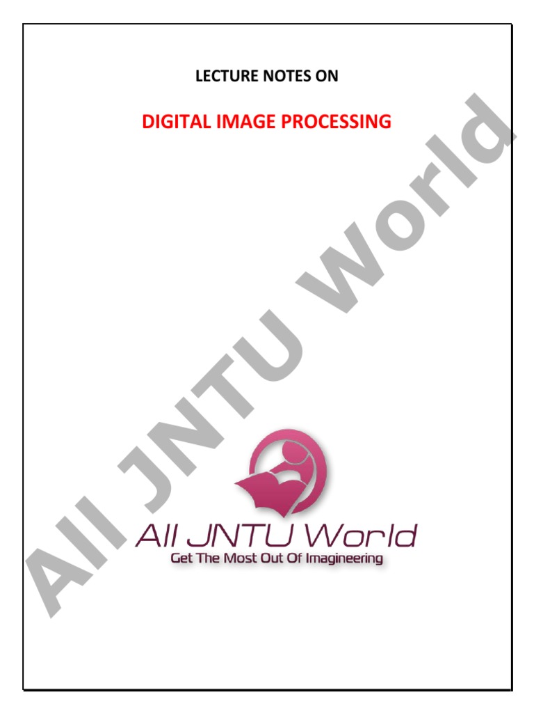 Digital Image Processing Notes | PDF | Optical Resolution | Discrete ...