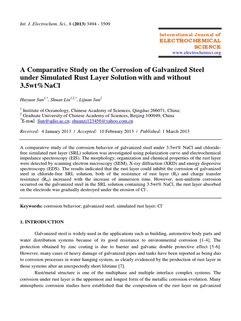 Sea Water Corrosion | PDF | Rust | Corrosion