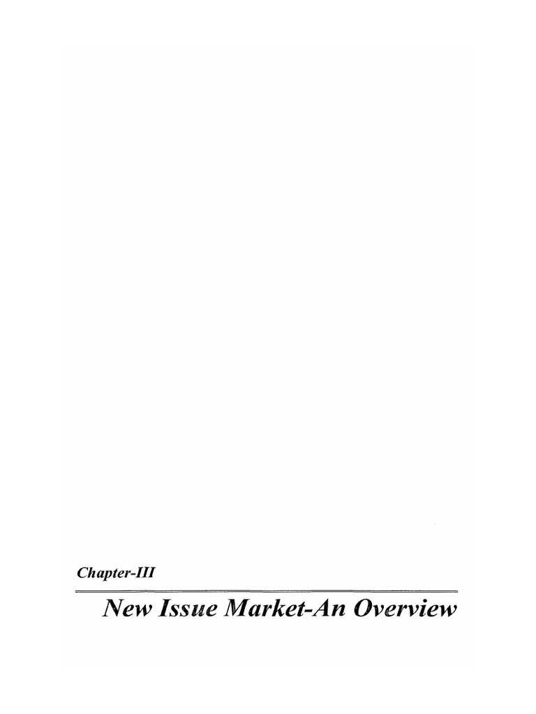 New Issue Market-An Overview: Chapter-Ill | PDF | Securities (Finance ...