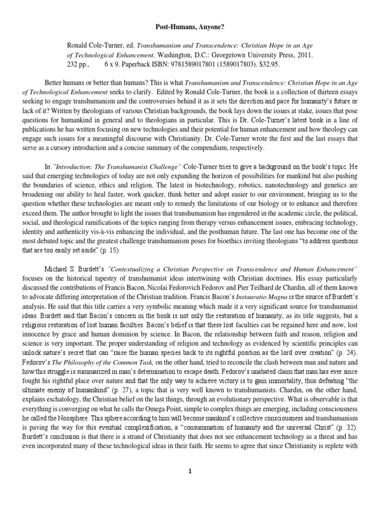 PostHumans, Anyone | PDF | Transhumanism | Posthuman