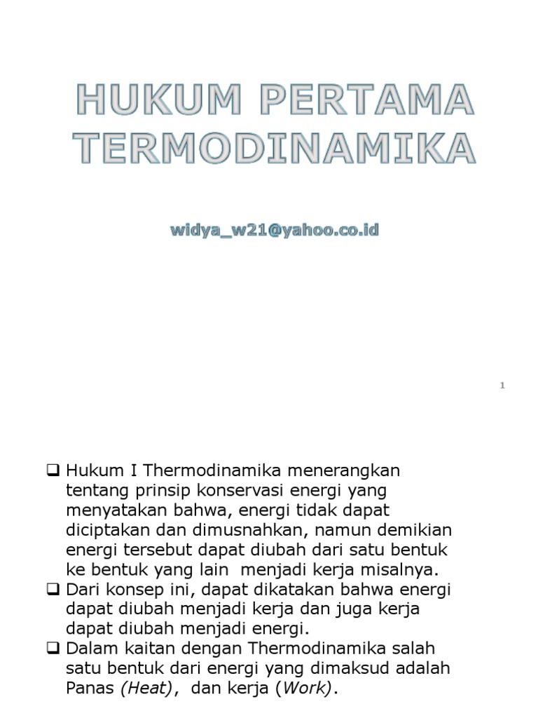 BAB 2 Hukum 1 Termodinamika | PDF