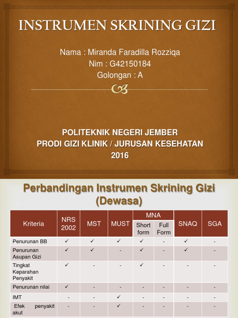 Instrumen Skrining Gizi 1 | PDF