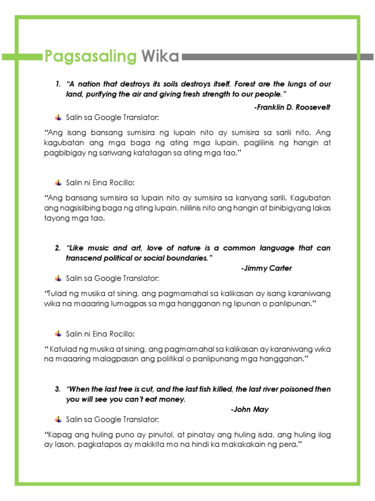 Pagsasaling Wika | PDF