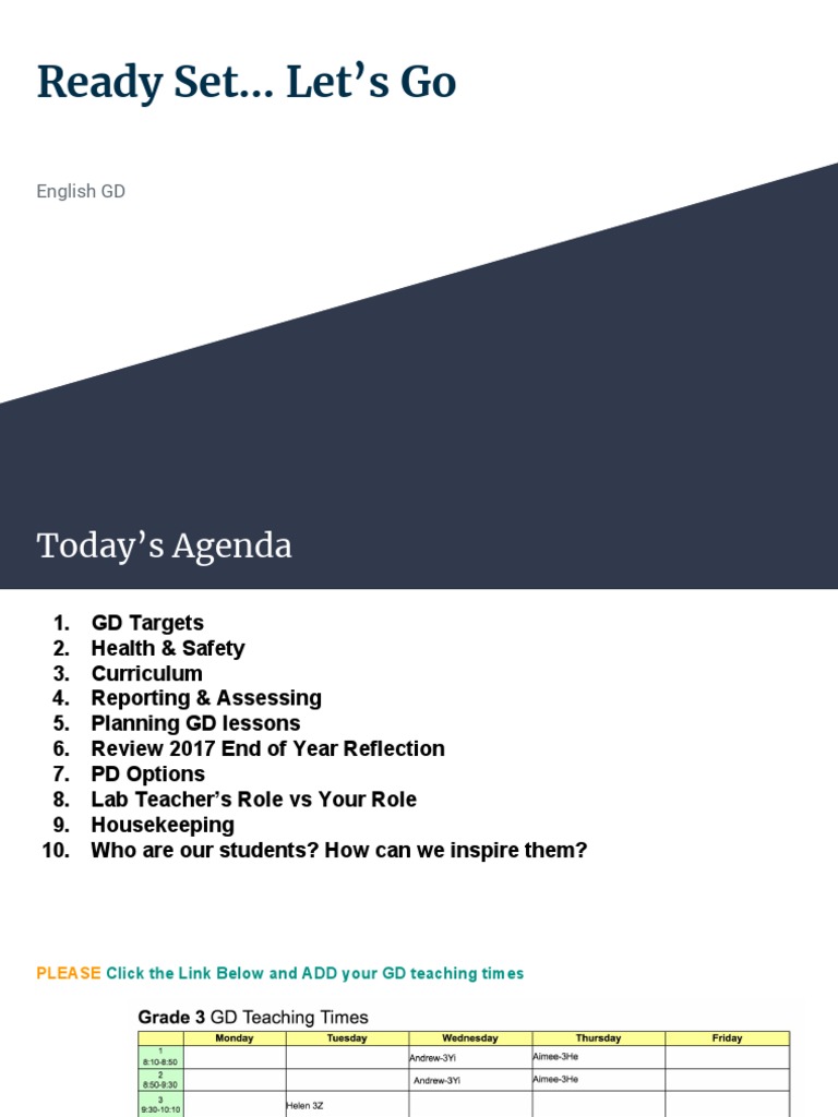 GD Ready Set Go | PDF | Educational Assessment | Teachers