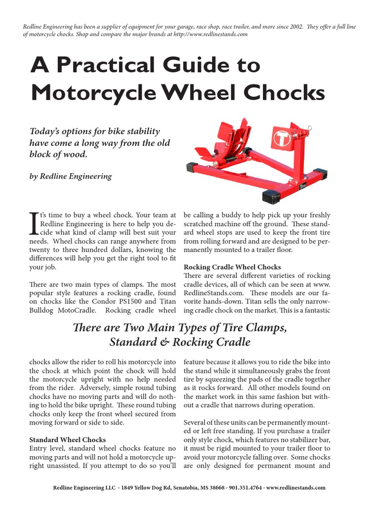 Wheel Chock Selection | PDF | Motorcycle | Trailer (Vehicle)