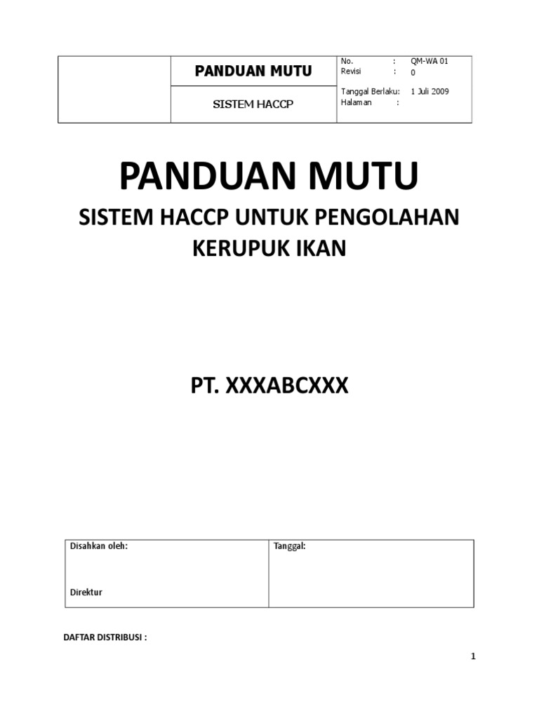 Contoh Dok Haccp | PDF