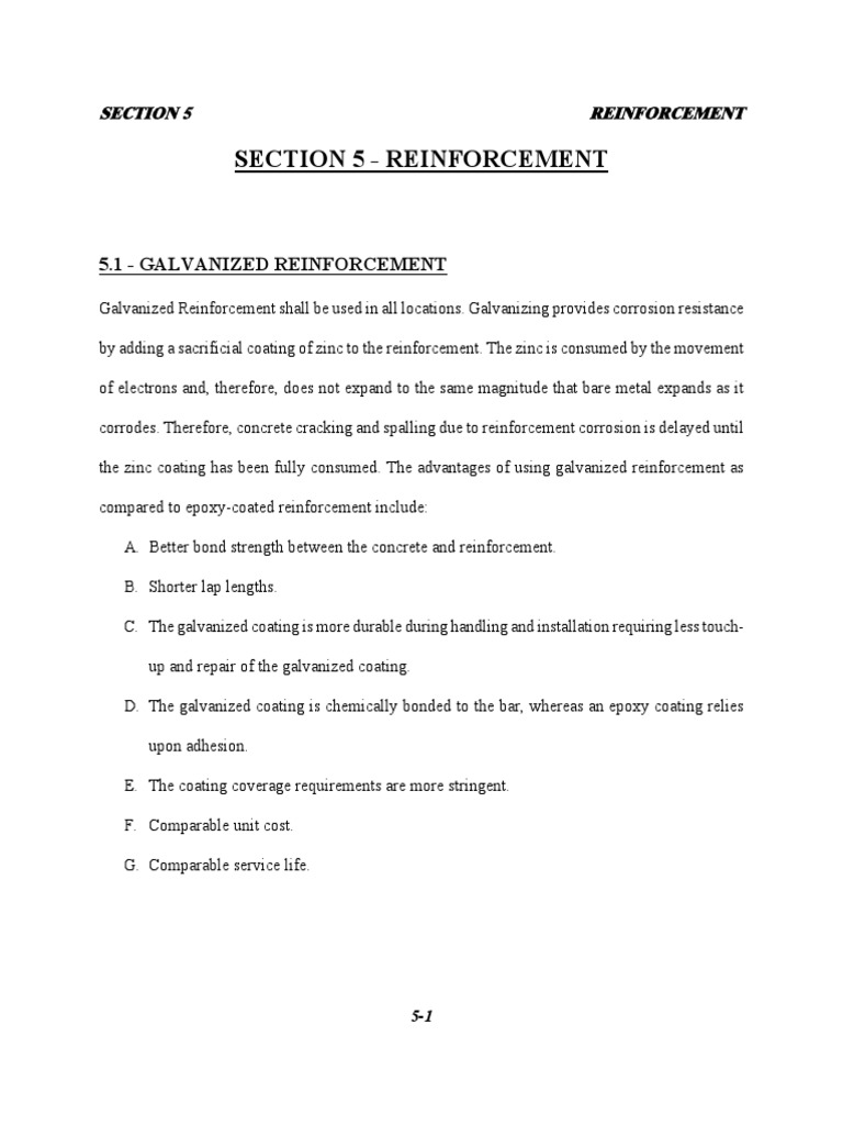 Section 5 - Reinforcement | PDF | Column | Galvanization