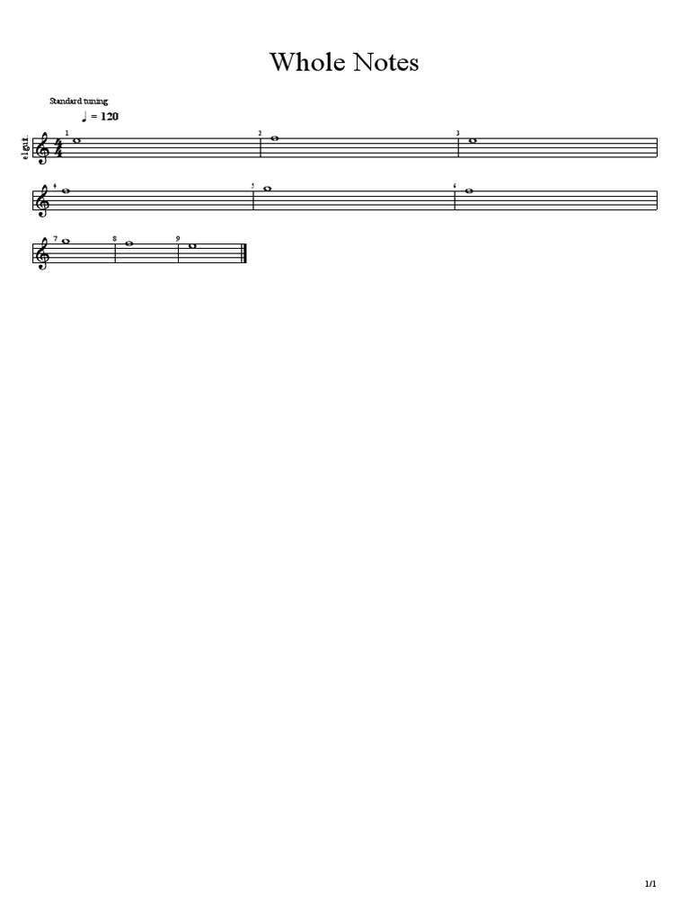 Whole Notes: Standard Tuning | PDF