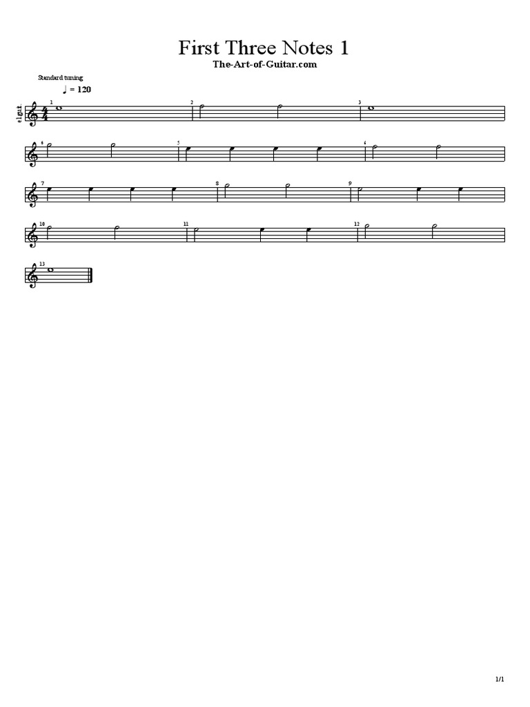 First Three Notes 1 | PDF