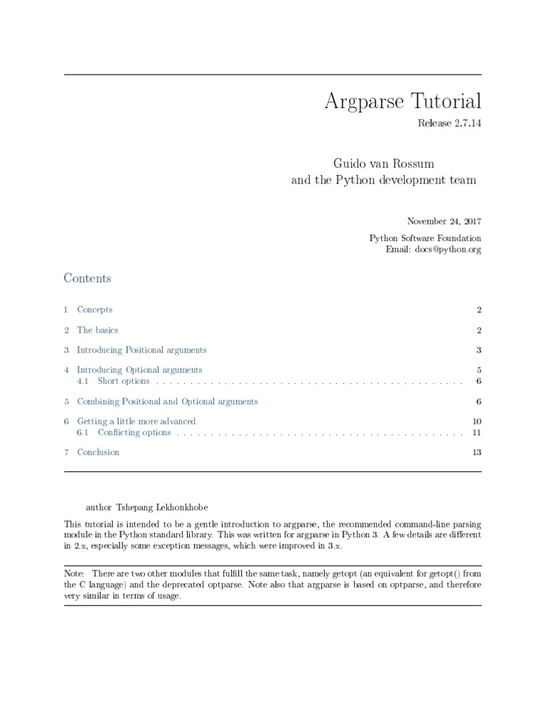 Howto Argparse PDF | PDF | Parameter (Computer Programming) | Areas Of Computer Science