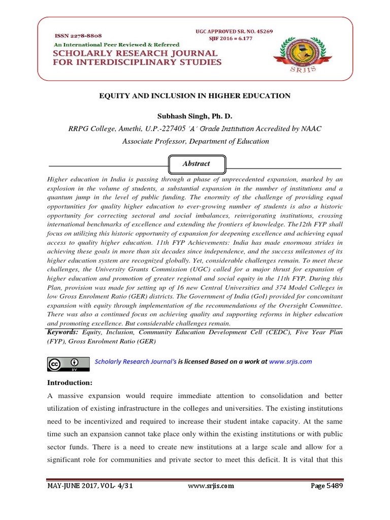 Equity and Inclusion in Higher Education | PDF | Educational Technology ...