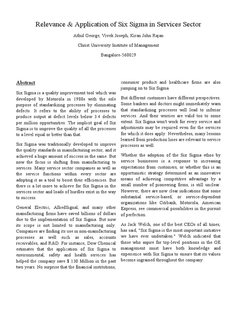 Paper Presentation in AIEE Format | PDF | Six Sigma | Business