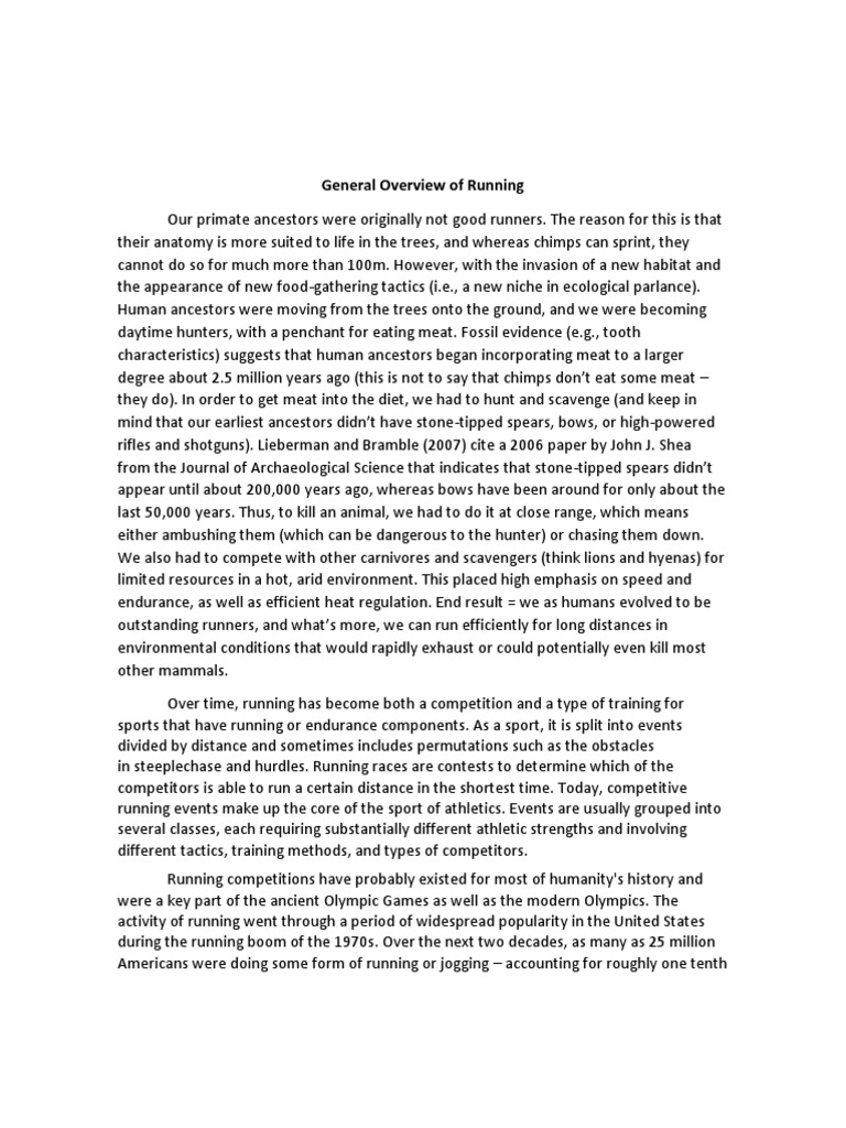 General Overview of Running | PDF | Track And Field | Hunting