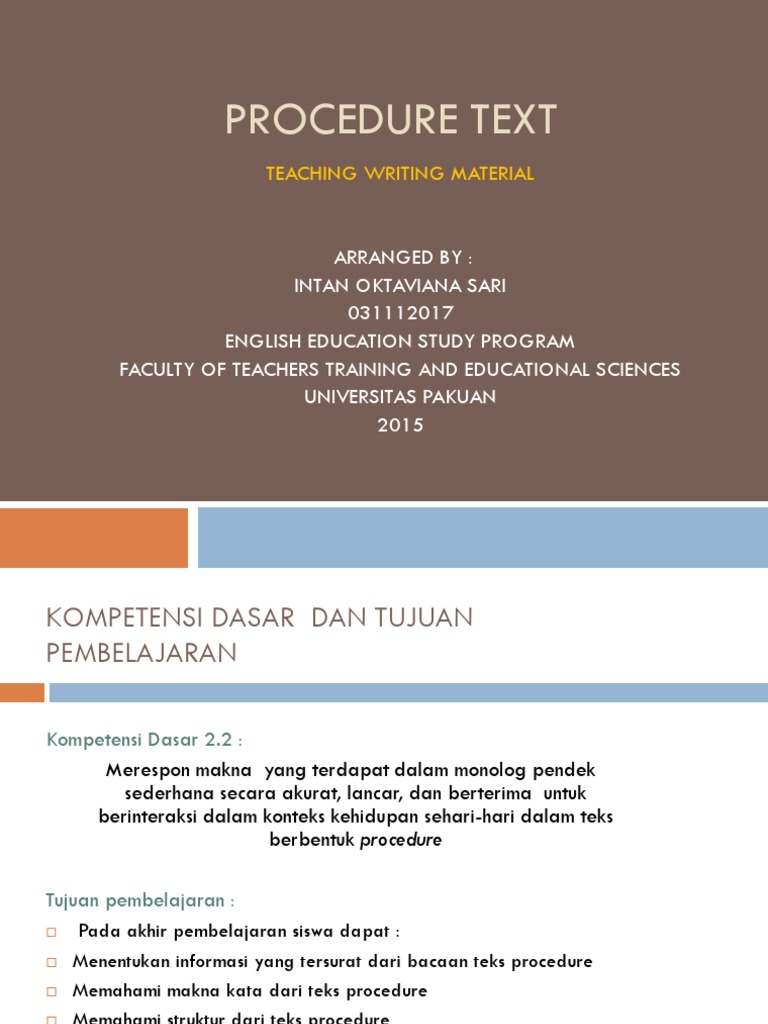 Procedure Text Buat Telur Ceplokkk | PDF