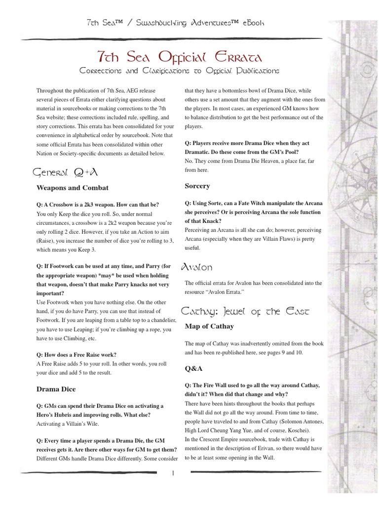 Official Errata | PDF