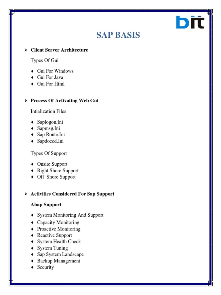 Sap Basis: Client Server Architecture | PDF | Data Buffer | Databases