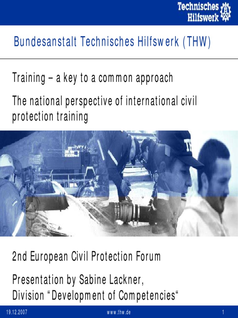 Technisches Hilfswerk (THW) - The German Civil Protection System | PDF ...