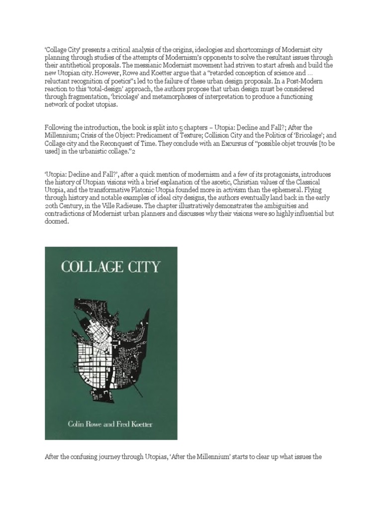 Collage City | PDF | Utopia | Collage