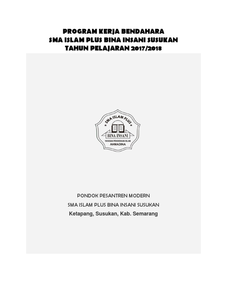 Program Kerja Bendahara | PDF