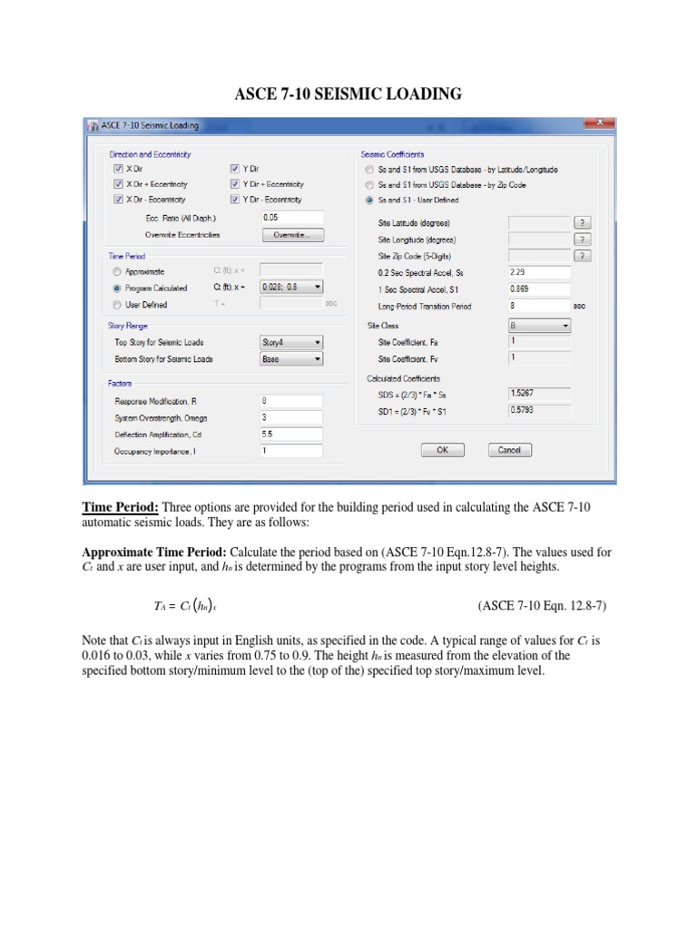ASCE 7-10 Seismic Load Calculation Guide | PDF | Applied And ...