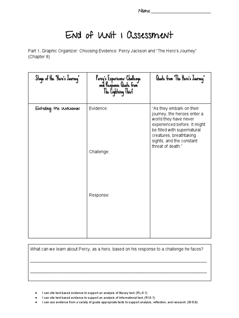 End of Unit 1 Assessment | PDF