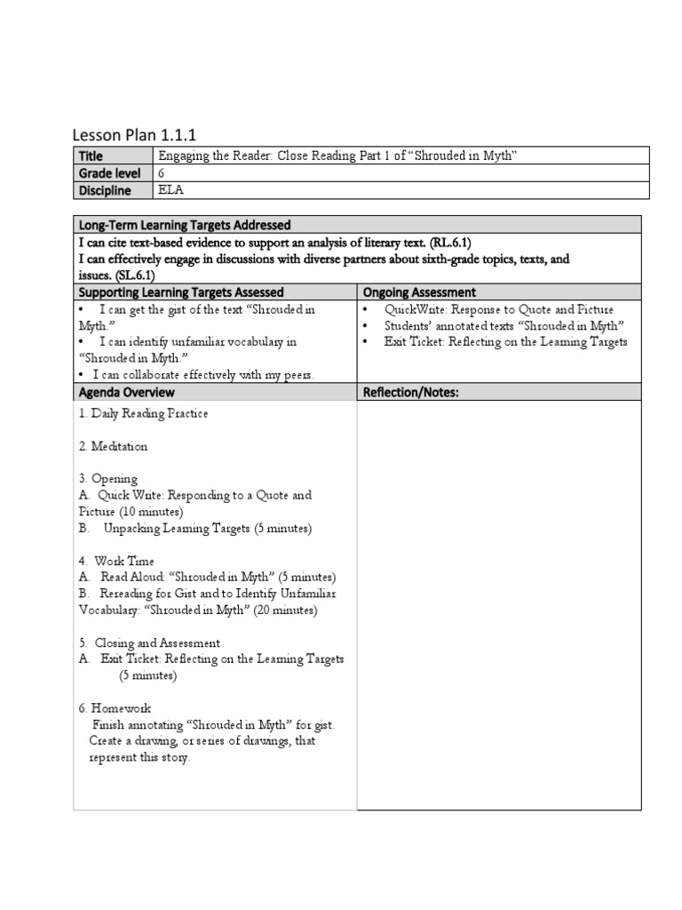 Lesson Plan 1 1 1 | PDF | Teaching | Pedagogy