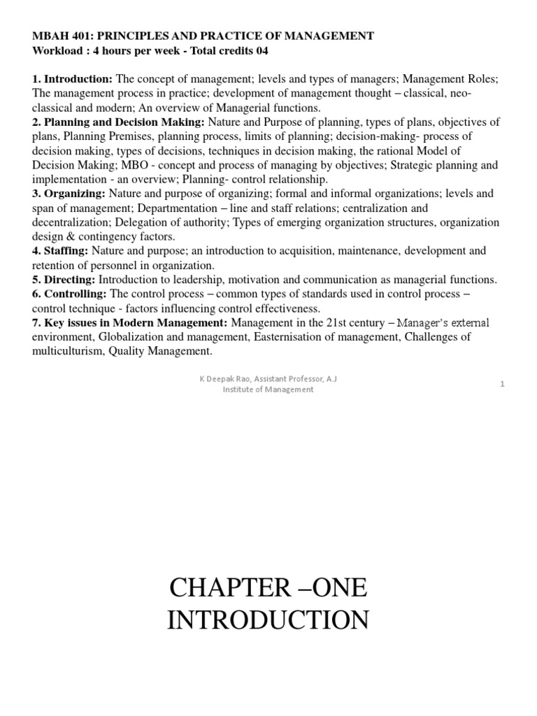 Principles and Practice of Management | Download Free PDF | System ...