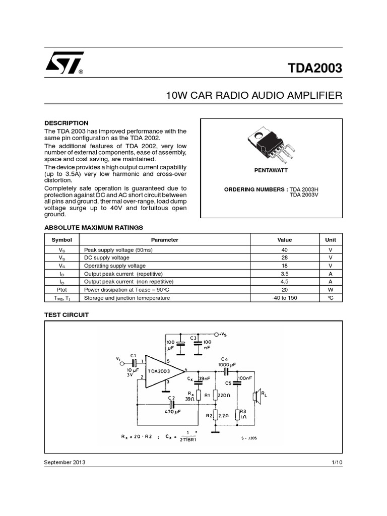 Datasheet TDA 2003 | PDF | Trademark | Intellectual Property