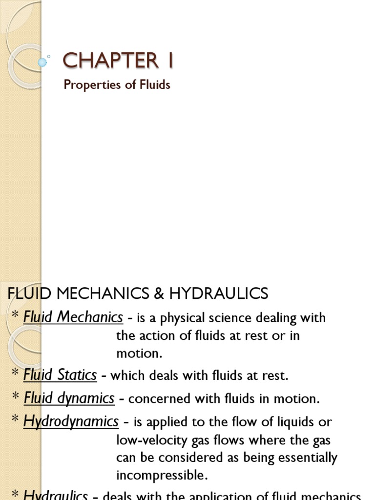 Chapter 1 | Fluid Dynamics | Fluid Mechanics