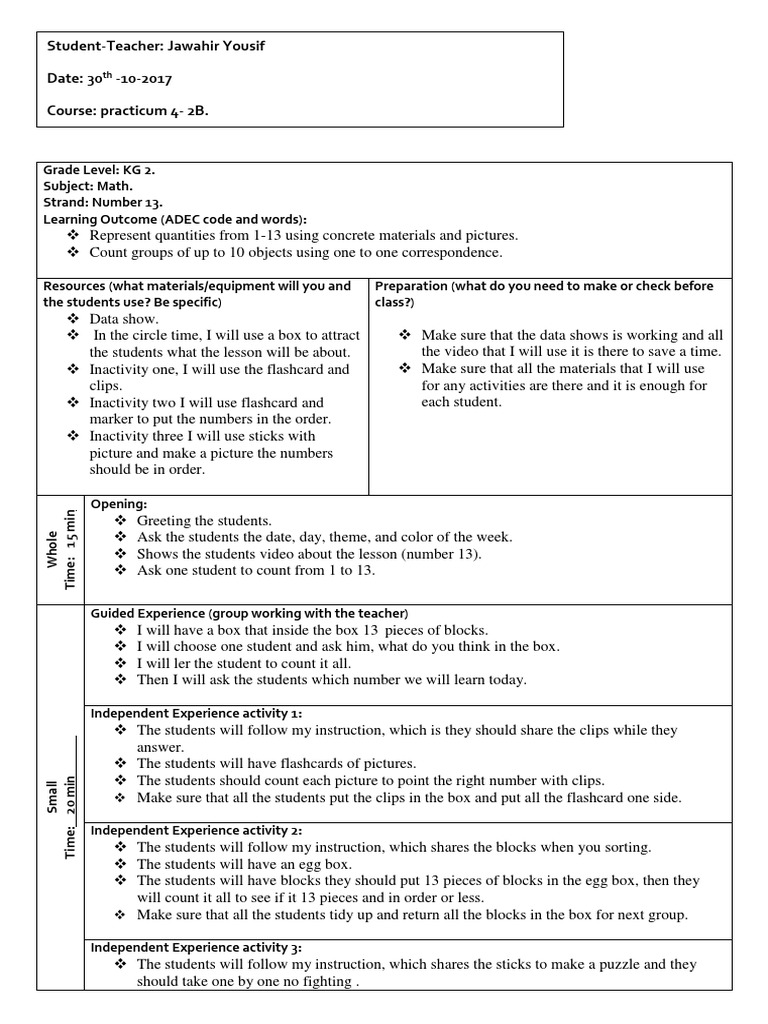Lesson Plan - Number 13 | PDF | Lesson Plan | Epistemology