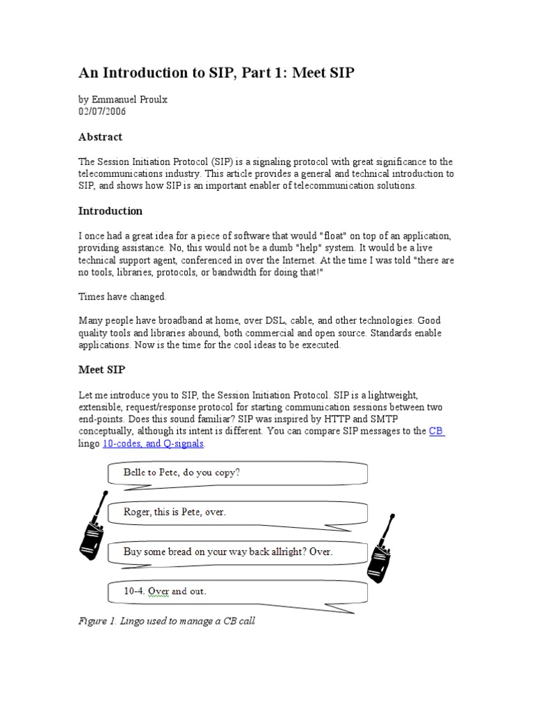 An Introduction To SIP, Part 1: Meet SIP: CB 10-Codes, and Q-Signals | PDF | Session Initiation ...