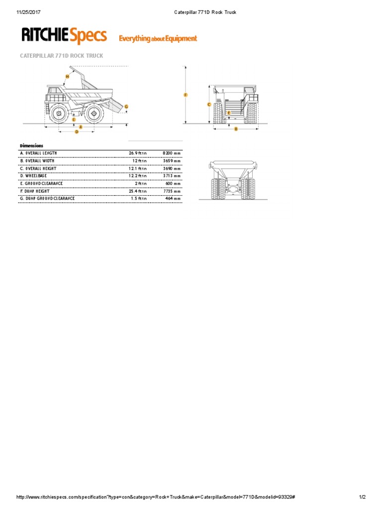 Caterpillar 771D Rock Truck | PDF | Truck | Vehicles
