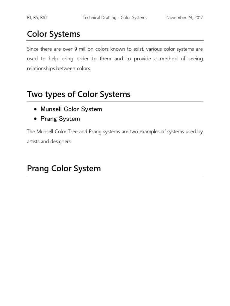 Color Systems: Munsell Color System Prang System | PDF | Scientific ...