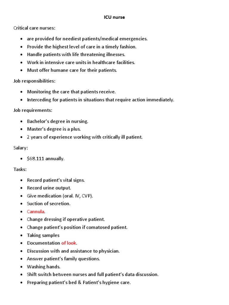 ICU Nurse | PDF | Intensive Care Medicine | Nursing