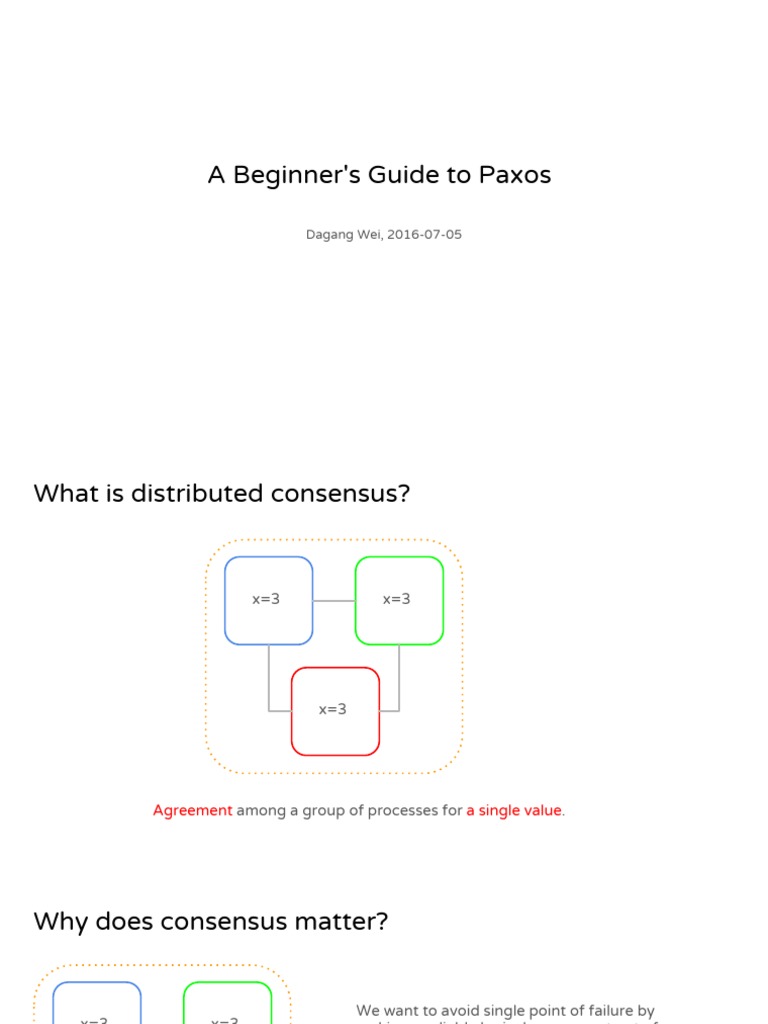 A Beginner S Guide To Paxos Pdf Distributed Computing Concurrency Computer Science