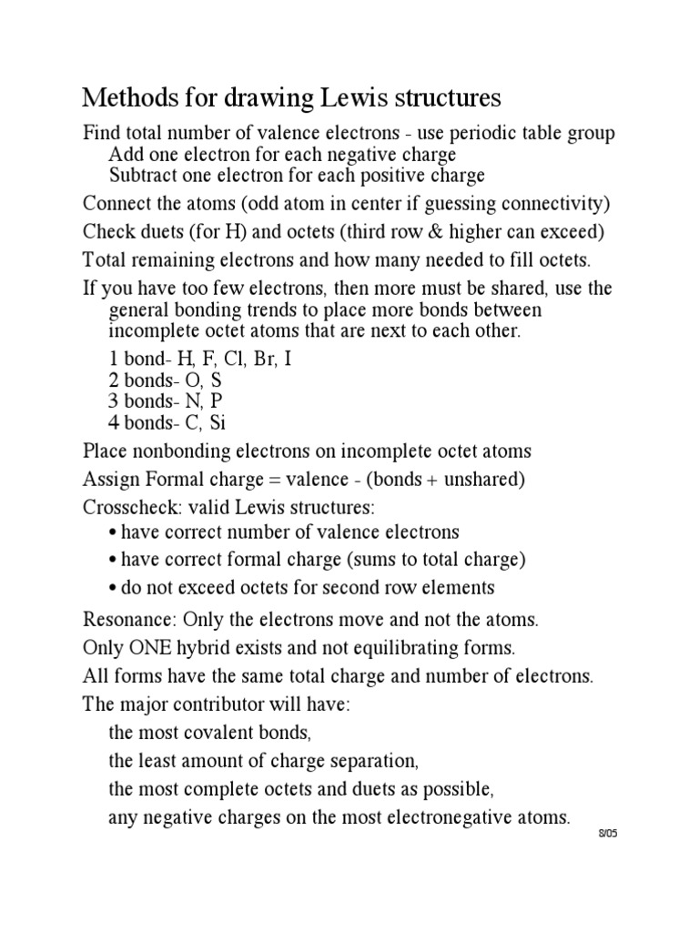 Drawing Lewis Structures | PDF