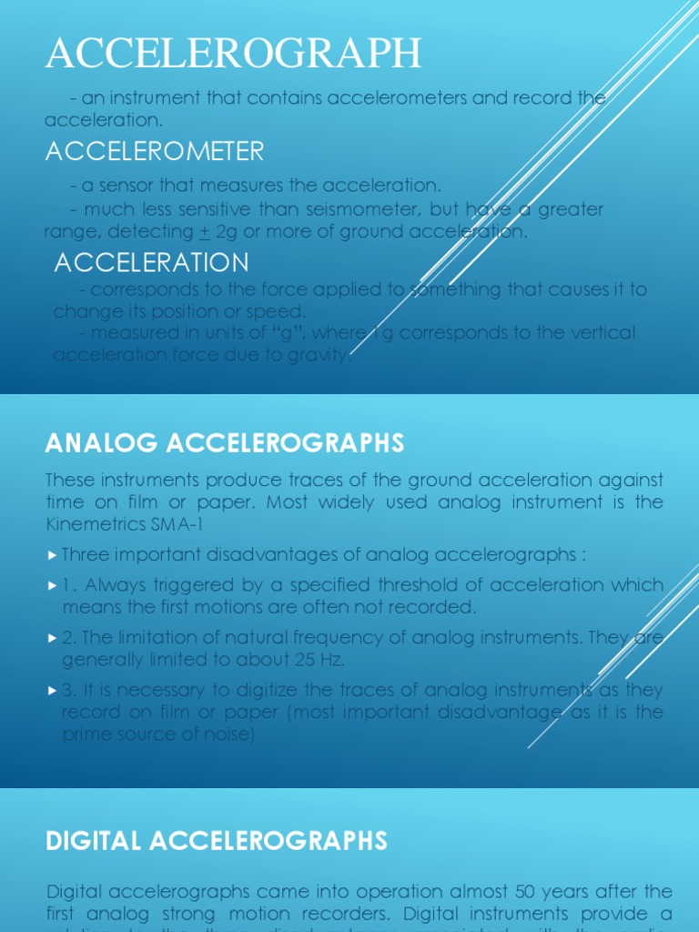 Accelerograph: Accelerometer | PDF